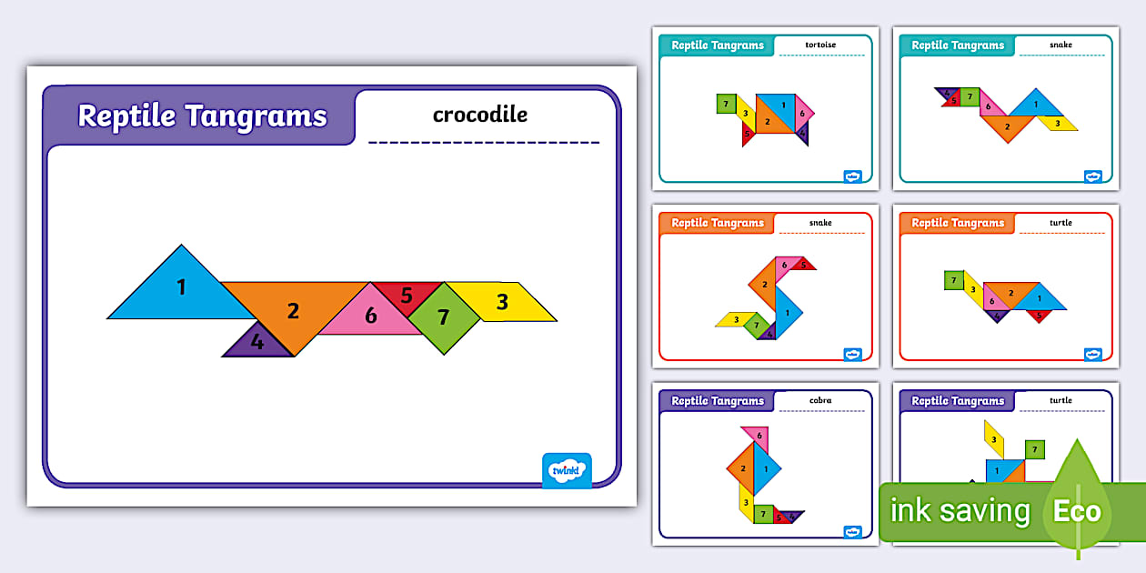 Reptile Tangram Instructions - Twinkl