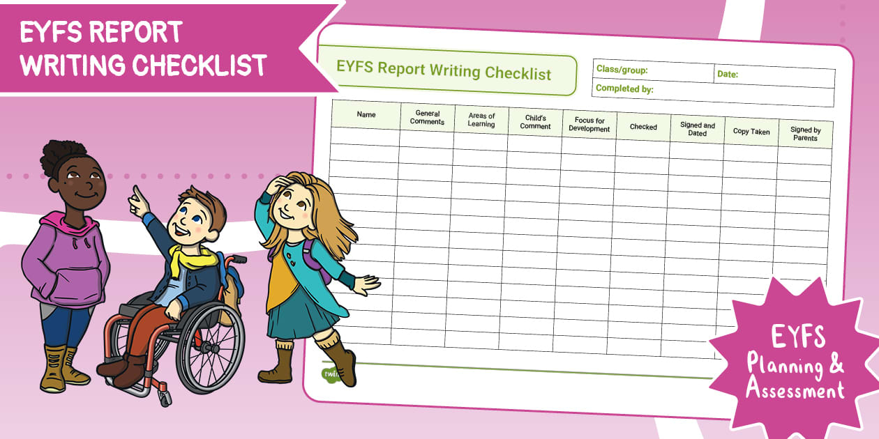 Northern Ireland EYFS Report Writing Checklist