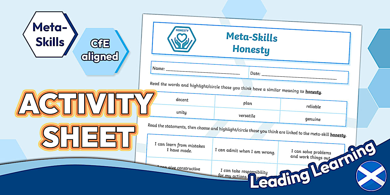 Meta-Skills Self-Assessment - Honesty Activity Sheet