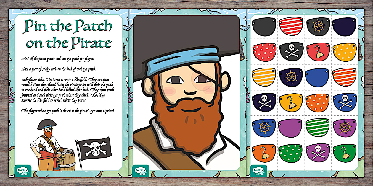 Pin the Patch Printable Pirate Game | Twinkl Party - Twinkl