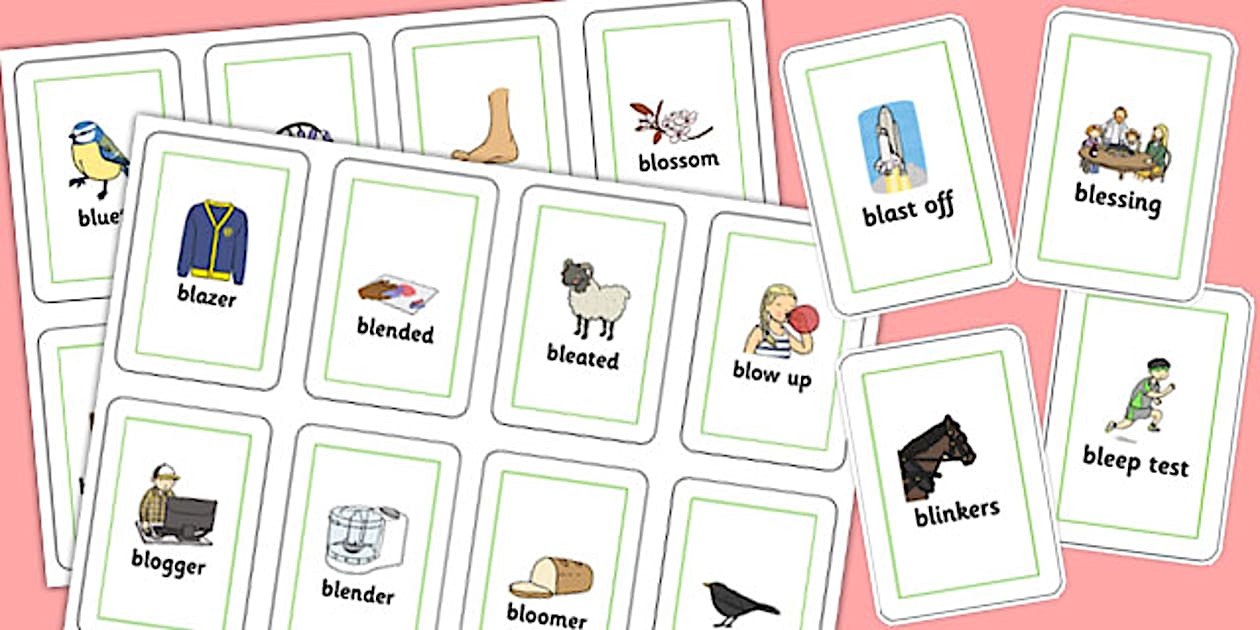 Dyslexic Two Syllable 'BL' Flash Cards (teacher made)