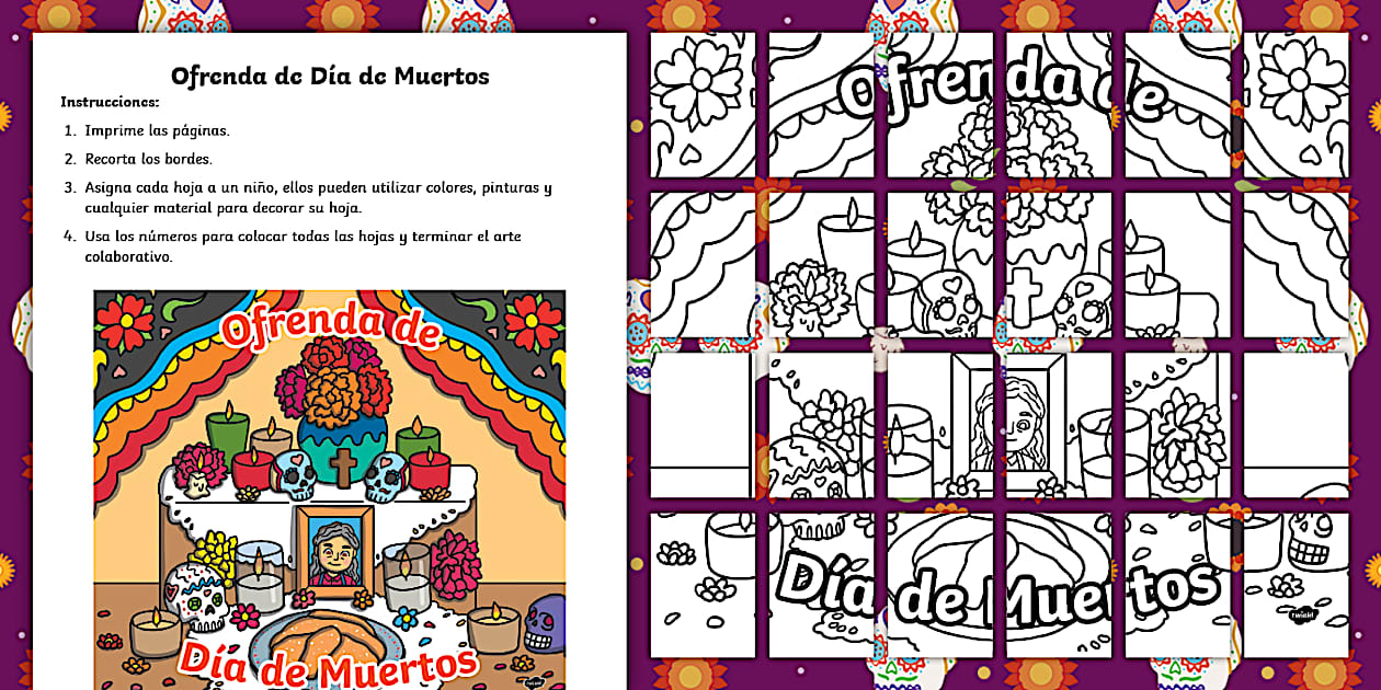 Ofrenda de Día de Muertos - trabajo colaborativo - Twinkl