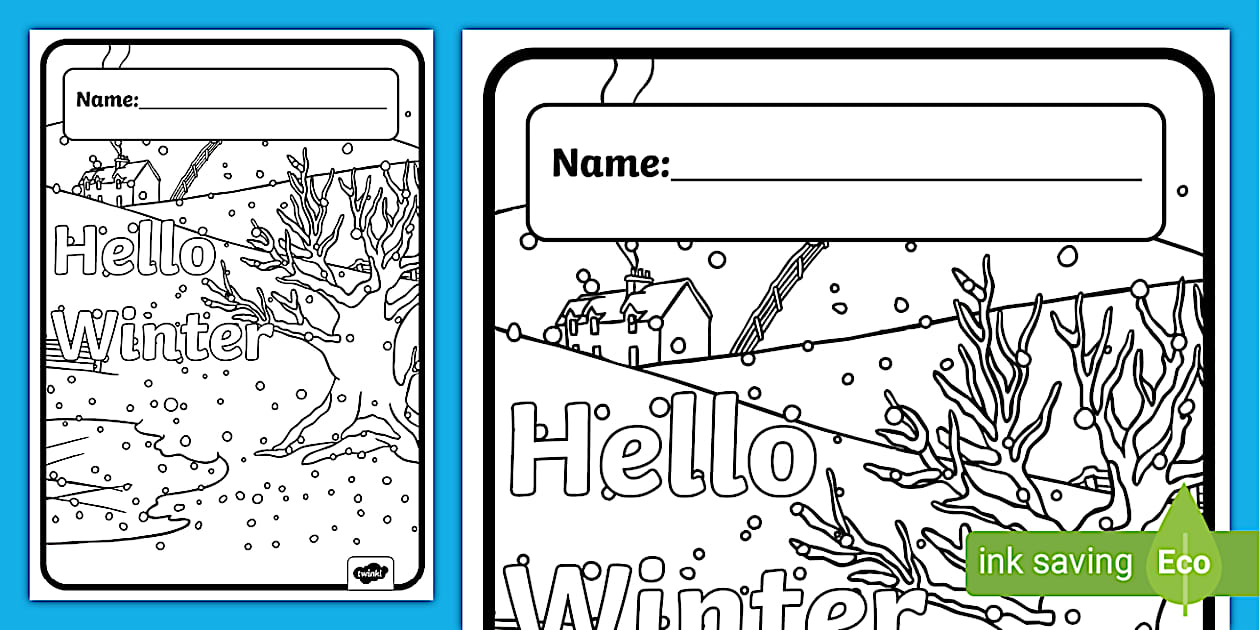 Free Winter Colouring Book Cover for Kids: Download Now!