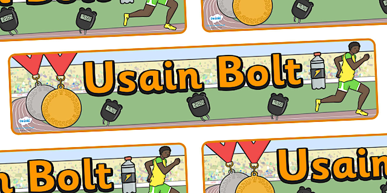 Usain Bolt Display Banner (teacher made) - Twinkl