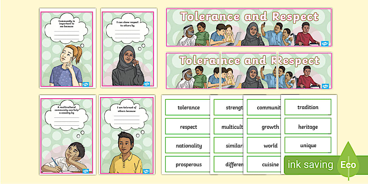 Non Native Social Studies: Tolerance and Respect Display Pack