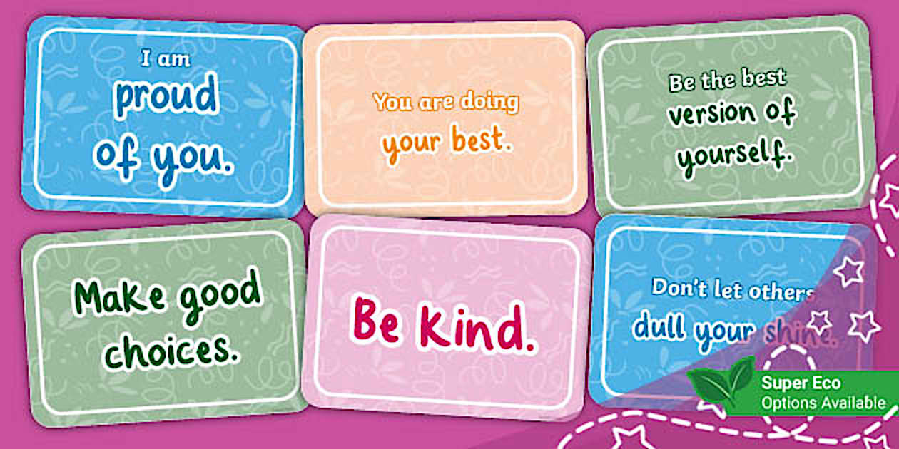 Positive Praise Notecards for Teenagers (professor feito)