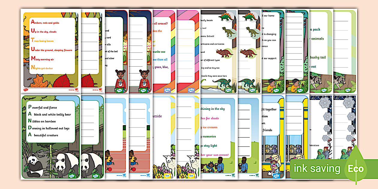 KS1 Acrostic Poems Examples Pack | Poetry | Twinkl English