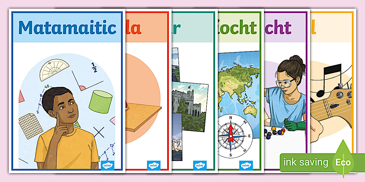 Display Posters Ábhair Scoile Irish Gaeilge