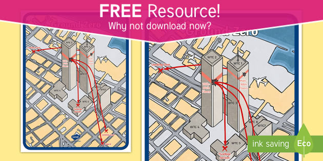 FREE Patriot Day September 11th Ground Zero Map - Twinkl