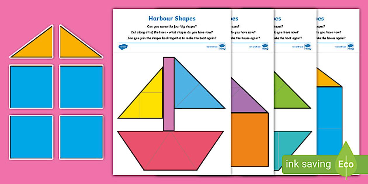 👉 Harbour Shapes Arranging 2D Shapes Activity - Twinkl