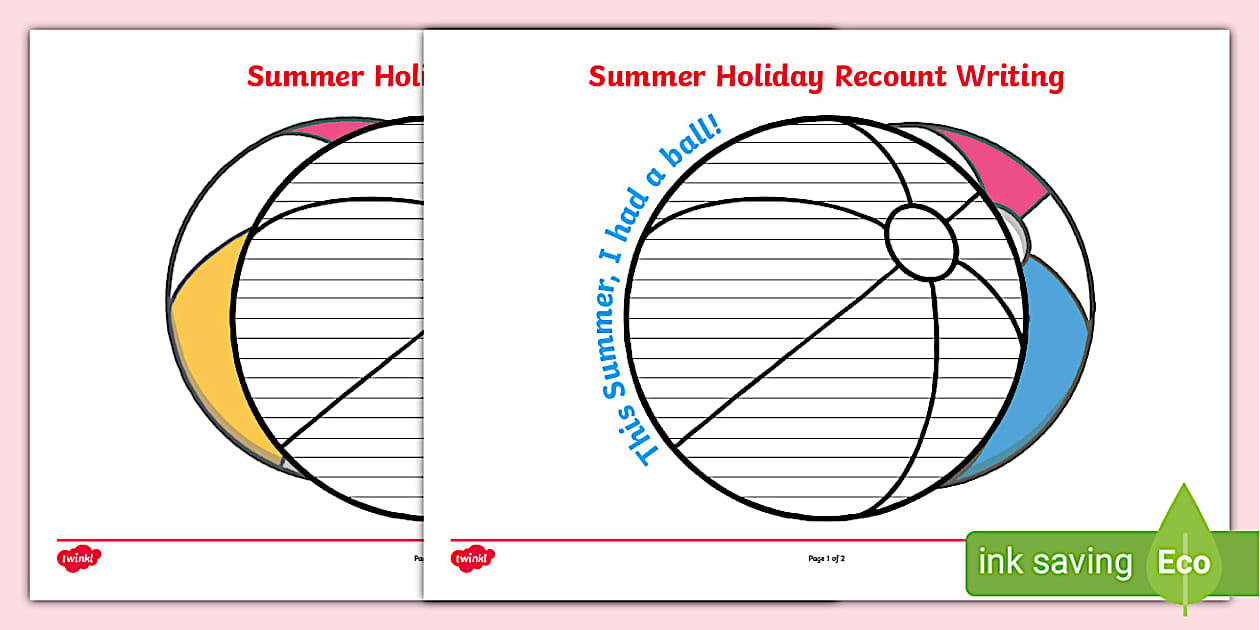 Beach Ball Writing Template | Summer-Themed Primary Writing