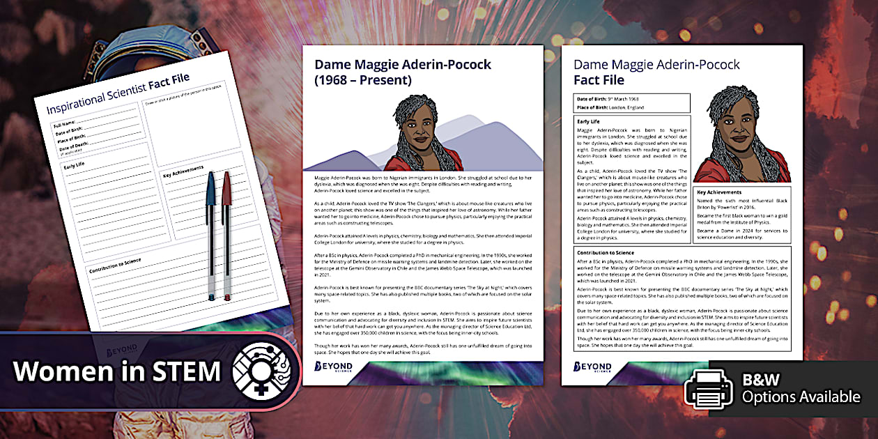 Dame Maggie Aderin-Pocock Poster and Fact File | Beyond