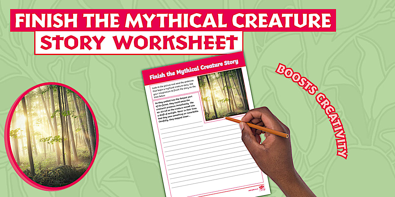 * NEW * Finish the Mythical Creature Story Worksheet