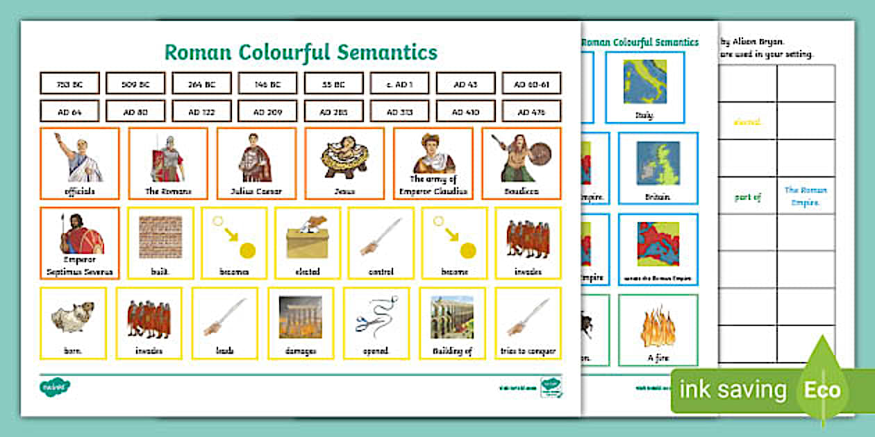 Roman Colourful Semantics (teacher made) - Twinkl