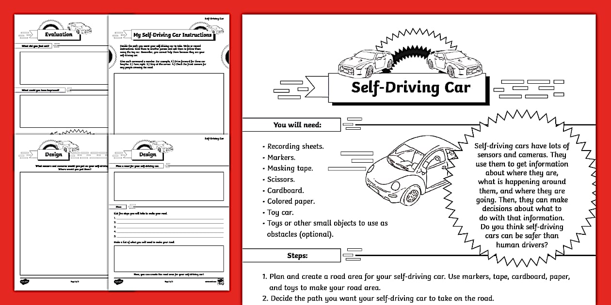 Self-Driving Car Worksheet for 6th-8th Grade (Teacher-Made)