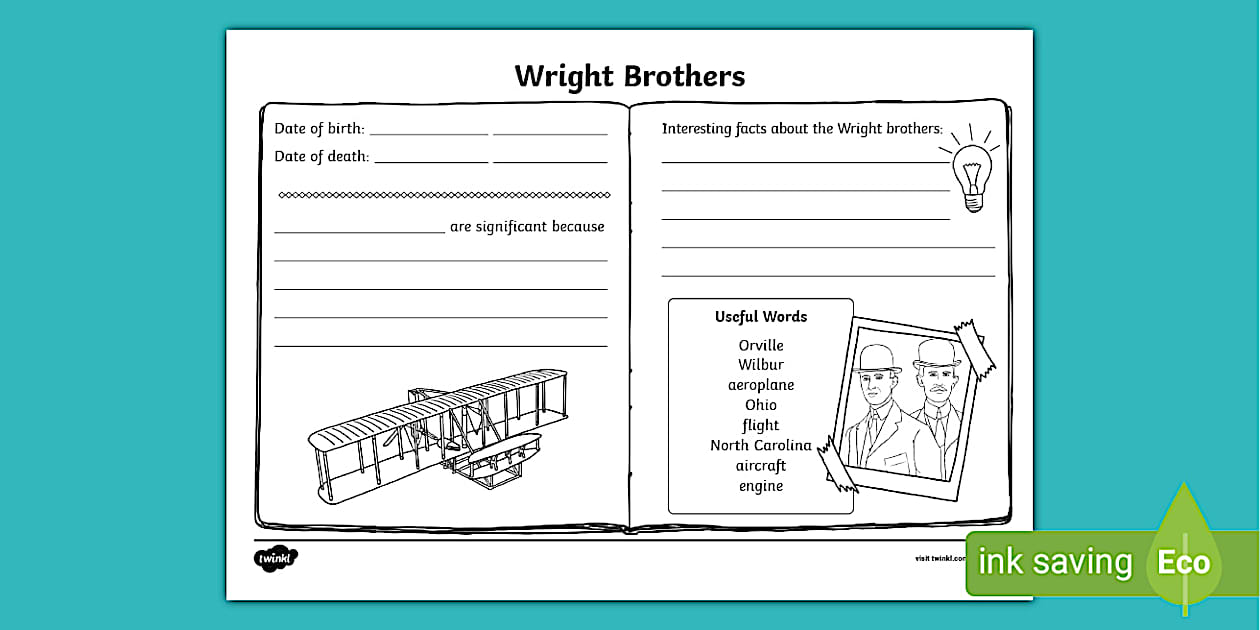 Wright Brothers Significant Individuals Writing Frame