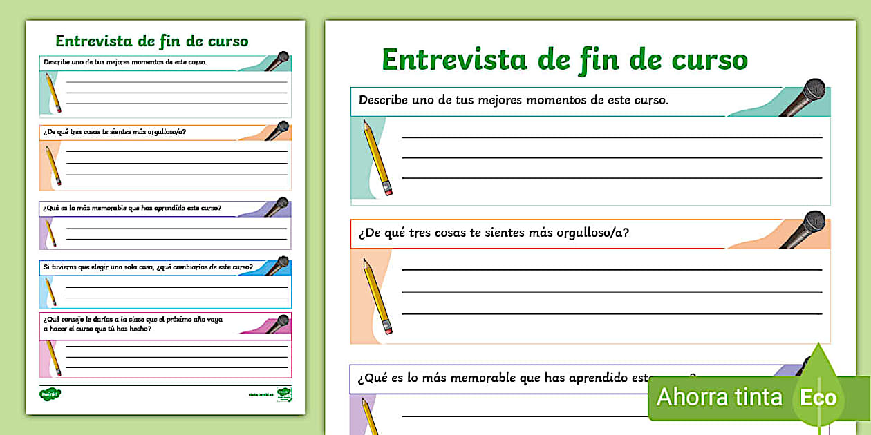 Ficha de actividad: Entrevista de fin de curso
