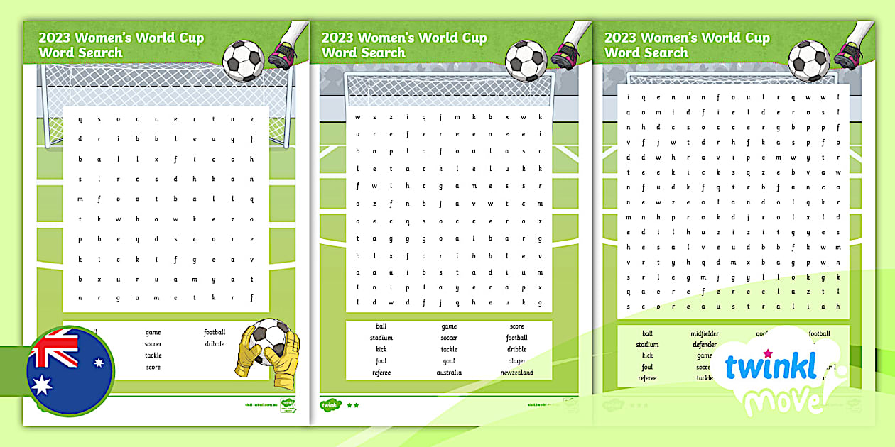 2023 Women's World Cup Word Search Pack (Teacher-Made)