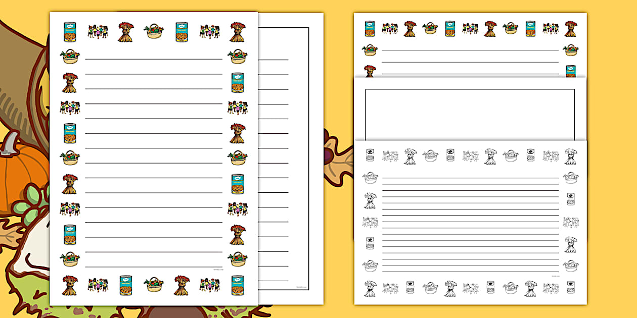 Editable Harvest Page Borders (teacher made) - Twinkl