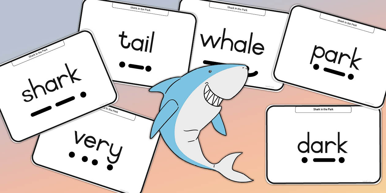 Rhyme and Read Word Cards: Shark in the Park - Twinkl