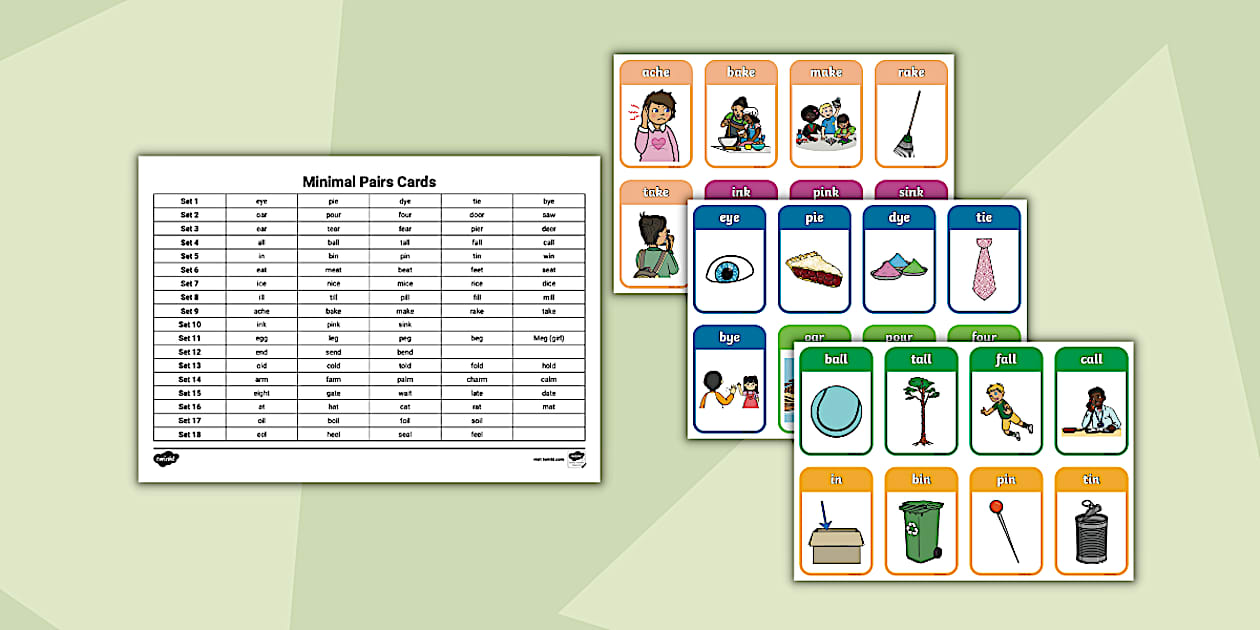 Initial Consonant Deletion Minimal Pairs - Speech Pathology