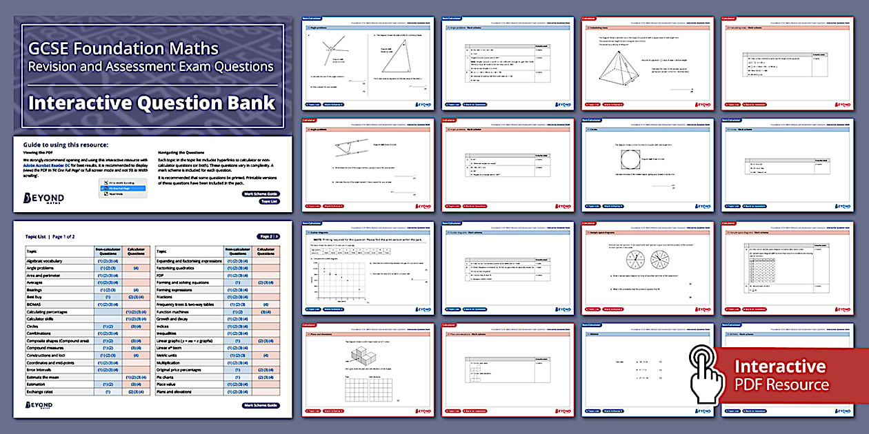 👉 Foundation GCSE Maths Assessment Exam Questions and Revision