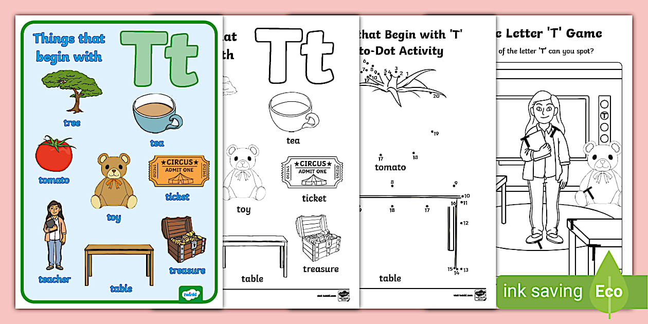 Things that Begin with T Worksheets Pack | Twinkl