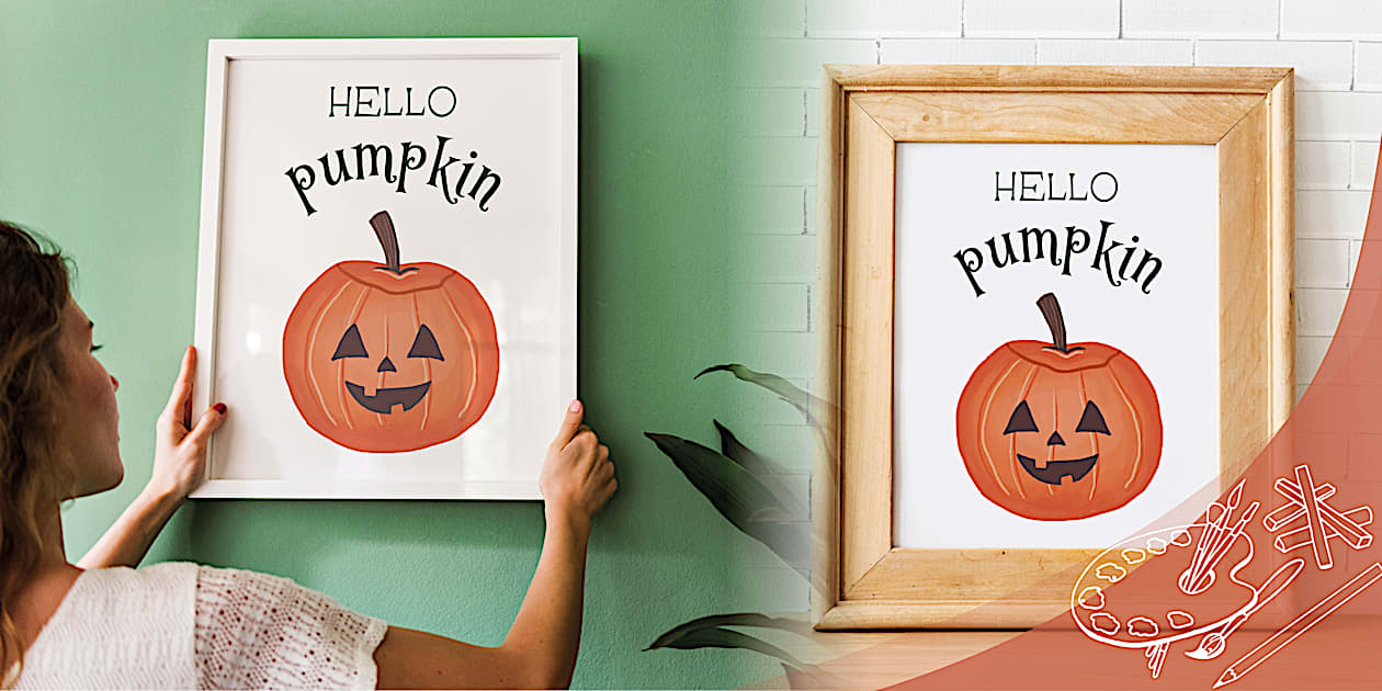Hello Pumpkin Halloween Poster | Twinkl Art Gallery - Twinkl