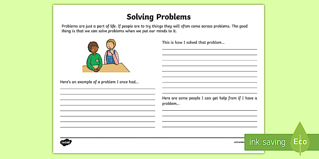 Solving Problems Reflection Writing Template - Twinkl