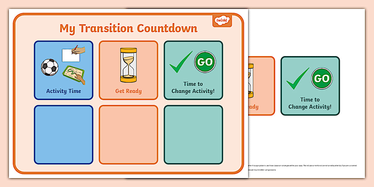 Transition Countdown Visual Aid (Teacher-Made) - Twinkl
