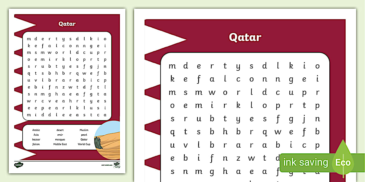 KS1 Qatar Word Search (Teacher-Made) - Twinkl