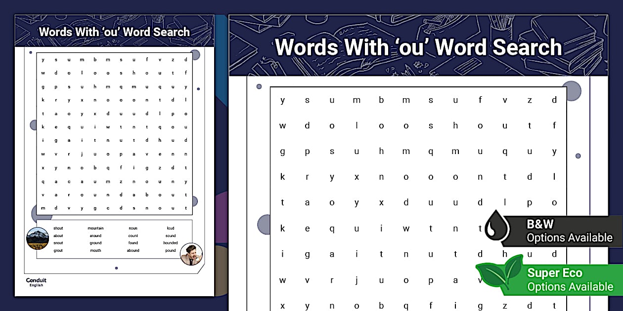 Reinforcing Sounds: Words With 'ou' Word Search - Twinkl