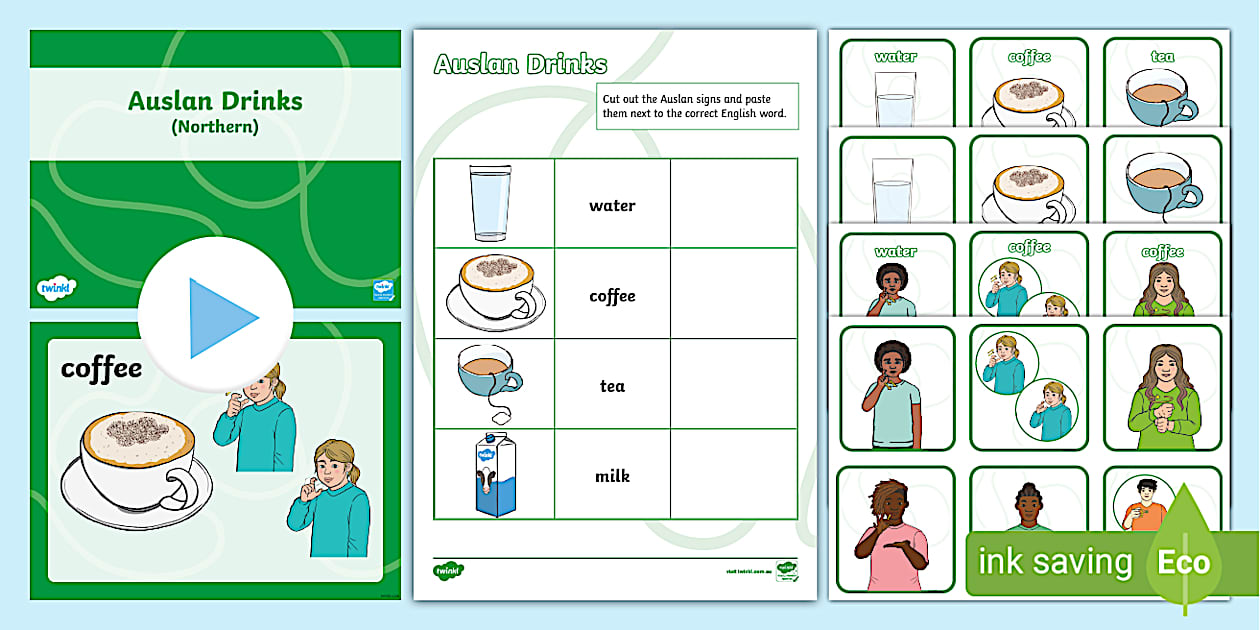 Auslan Drinks Pack (teacher made) - Twinkl