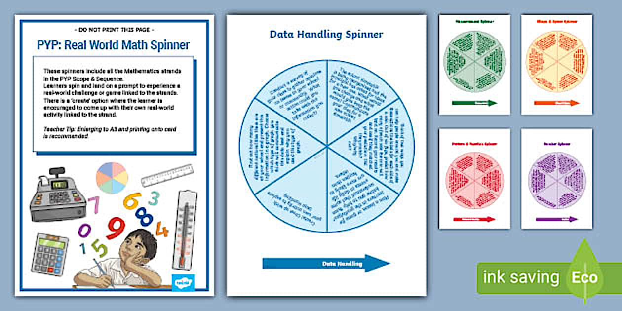 PYP: Real World Math Spinner (teacher made) - Twinkl