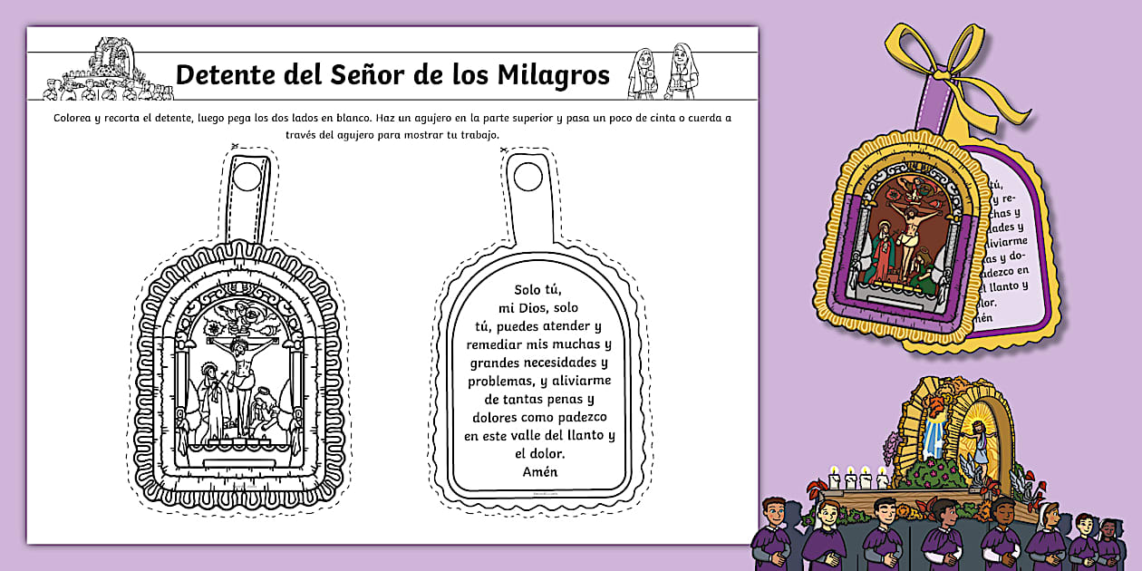 Manualidad: Detente del Señor de los Milagros de papel