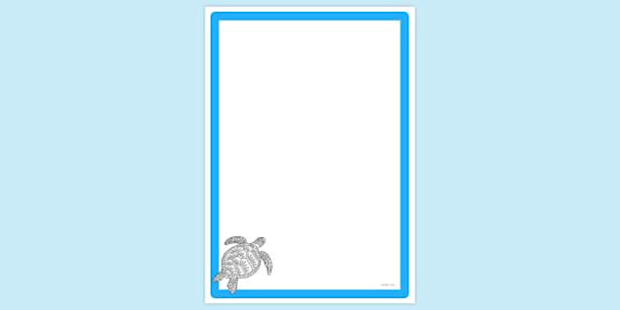 Simple Blank Sea Turtle Mandala Page Border | Twinkl