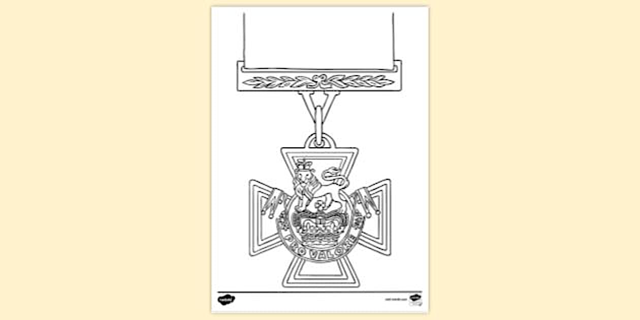 Victoria Cross Colouring Sheet | Colouring Sheets - Twinkl
