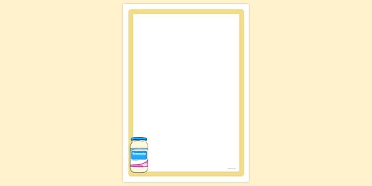 Simple Blank Mayonnaise Can Page Border | Twinkl - Twinkl