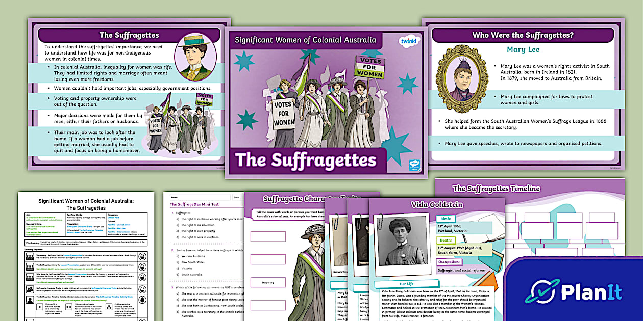 Y5 History Women Colonial Australia L3 Suffragettes