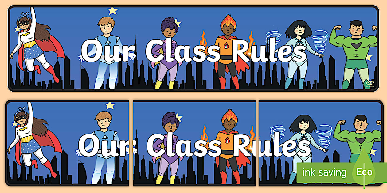 Our Class Rules Display Banner (teacher made) - Twinkl