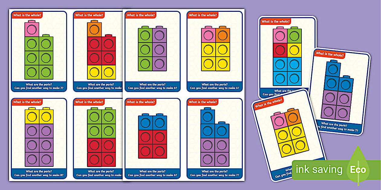 👉 Composition of Numbers 6, 7 and 8 Interlocking Cubes Cards
