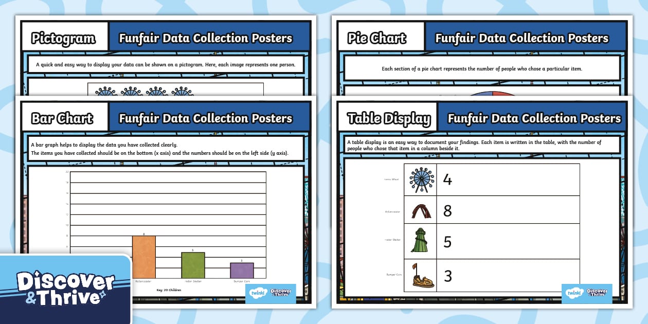 Funfair Data Collection Posters (teacher made) - Twinkl