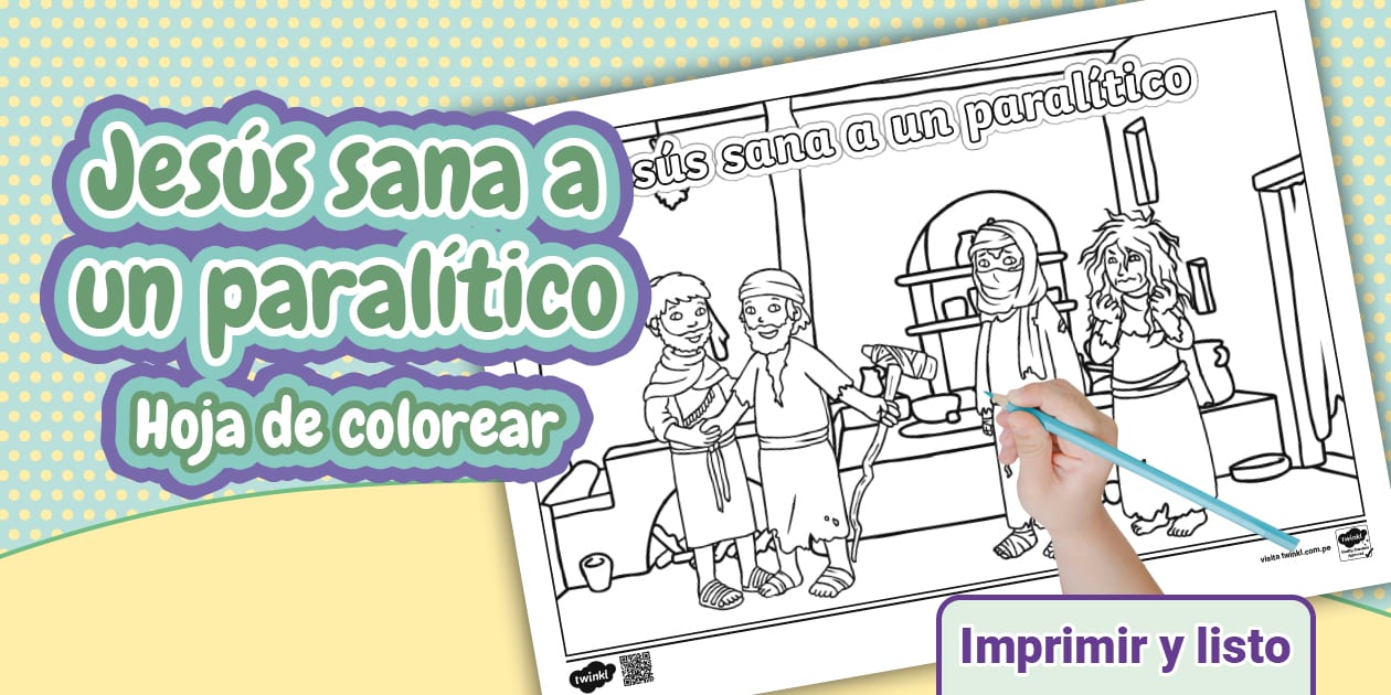 Imagen del relato "Jesús sana a un paralítico" para colorear