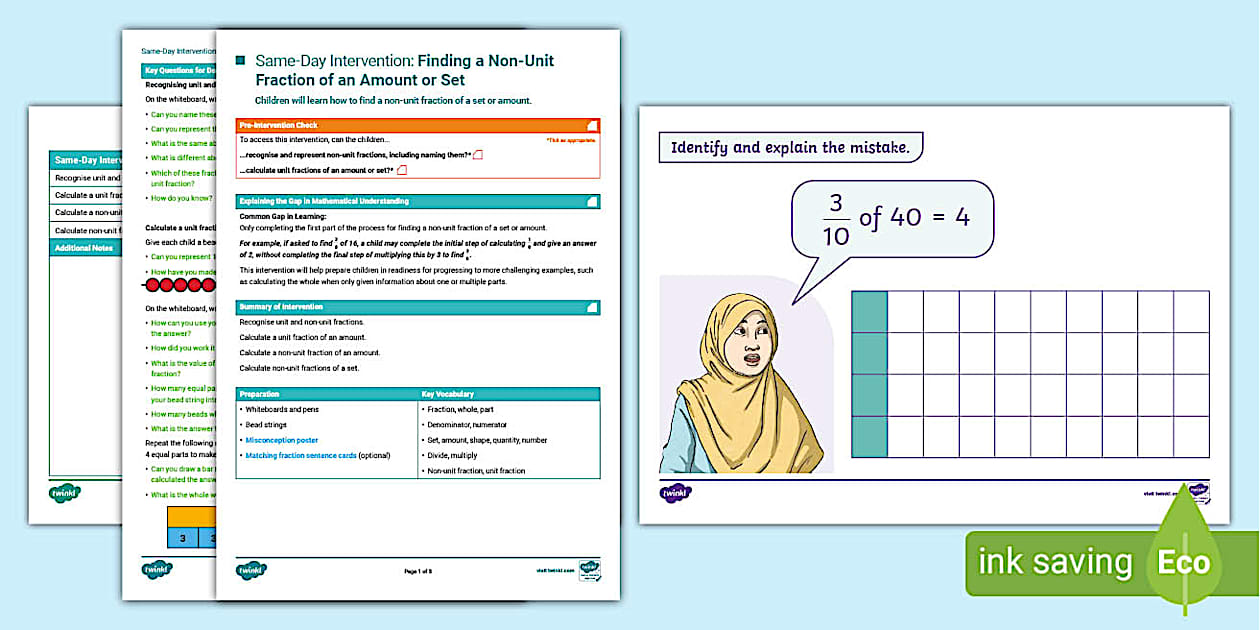 👉 Y3 Maths Intervention: Find a Non-Unit Fraction of an Amount