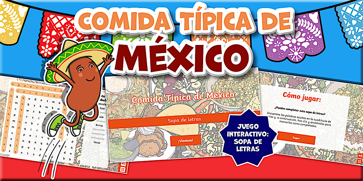 Juego interactivo: Sopa de letras - Comida Típica de México