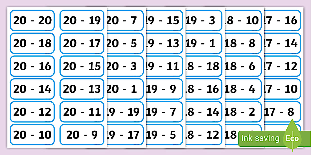 Subtraction Flashcards (Teacher-Made) - Twinkl