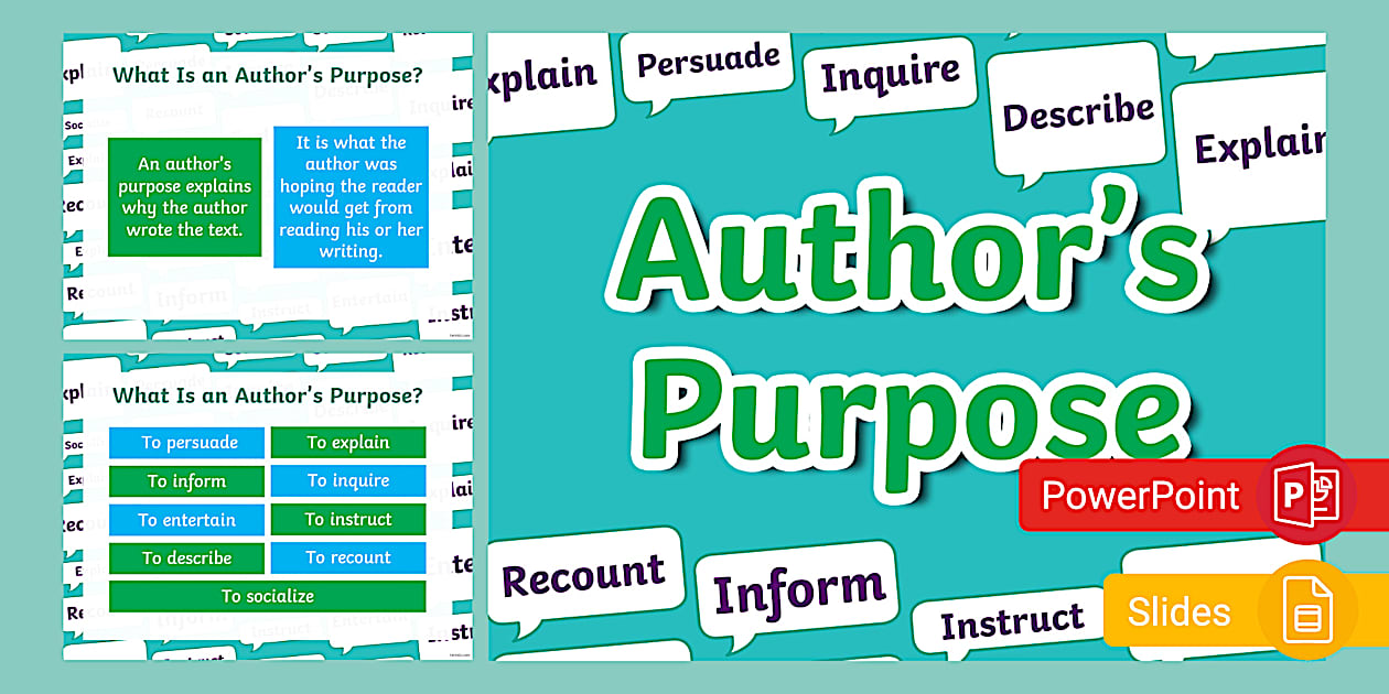Introduction to Author’s Purpose PPT & Google Slides