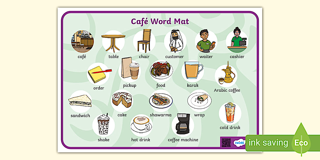 Café Word Mat (teacher made) - Twinkl