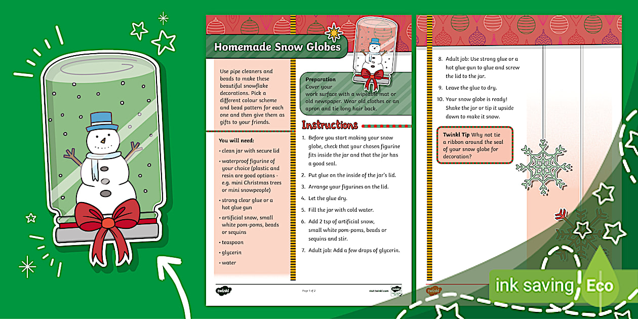 Homemade Snow Globes (teacher made) - Twinkl