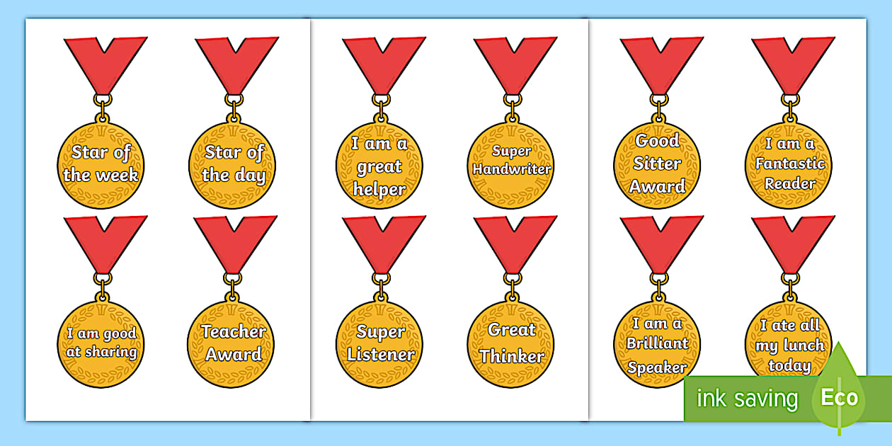 Editable Classroom Award Medals (teacher made) - Twinkl